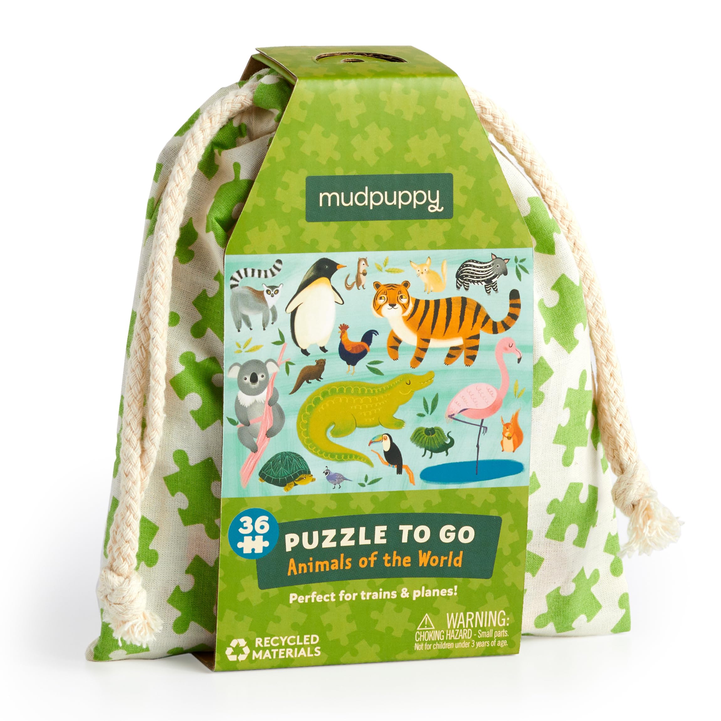 Mudpuppy 36 piece Puzzle To Go - Animals of the World – Unplugged Play